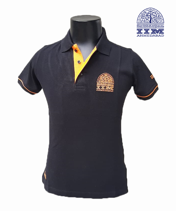 Dual Tone Polo - Black with Orange | Official IIMA souvenir